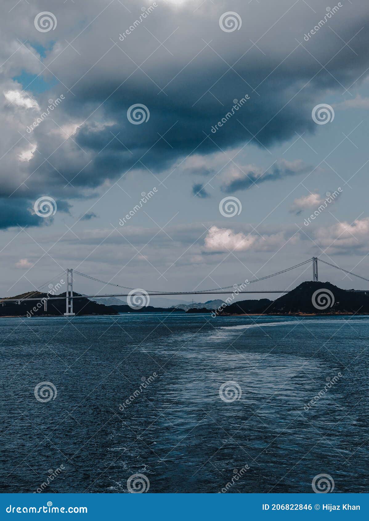 Bridge view from sea stock photo. Image of wind, reflection - 206822846