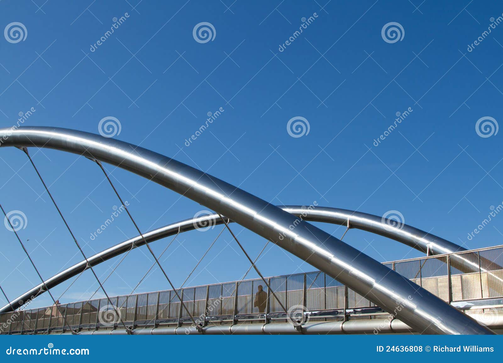 Bridge walker. stock photo. Image of path, blue, steel - 24636808