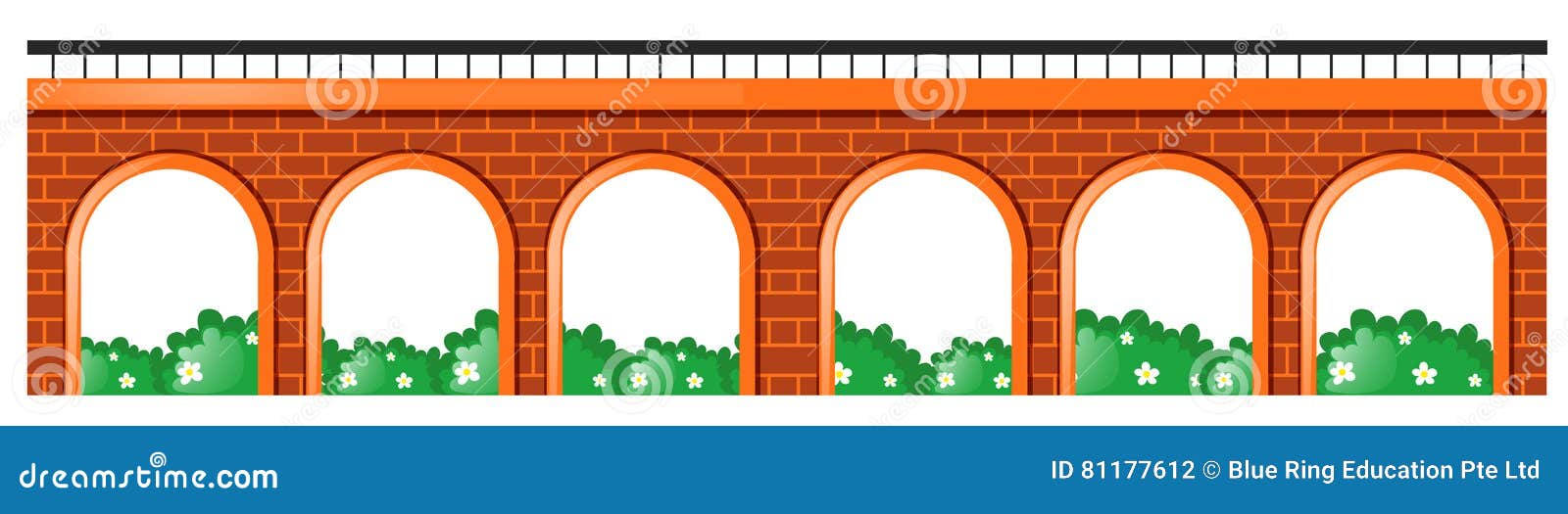 Bridge and wall design stock illustration. Illustration of construction ...