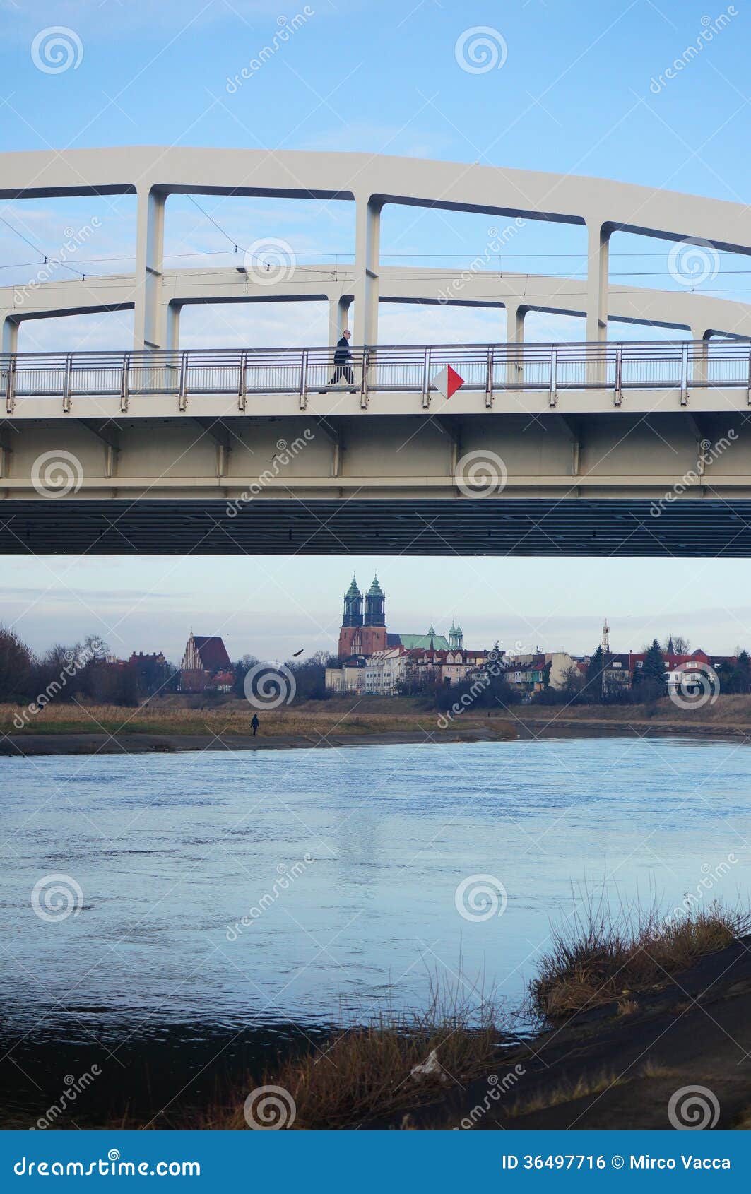 Bridge on Warta river editorial photo. Image of warta - 36497716