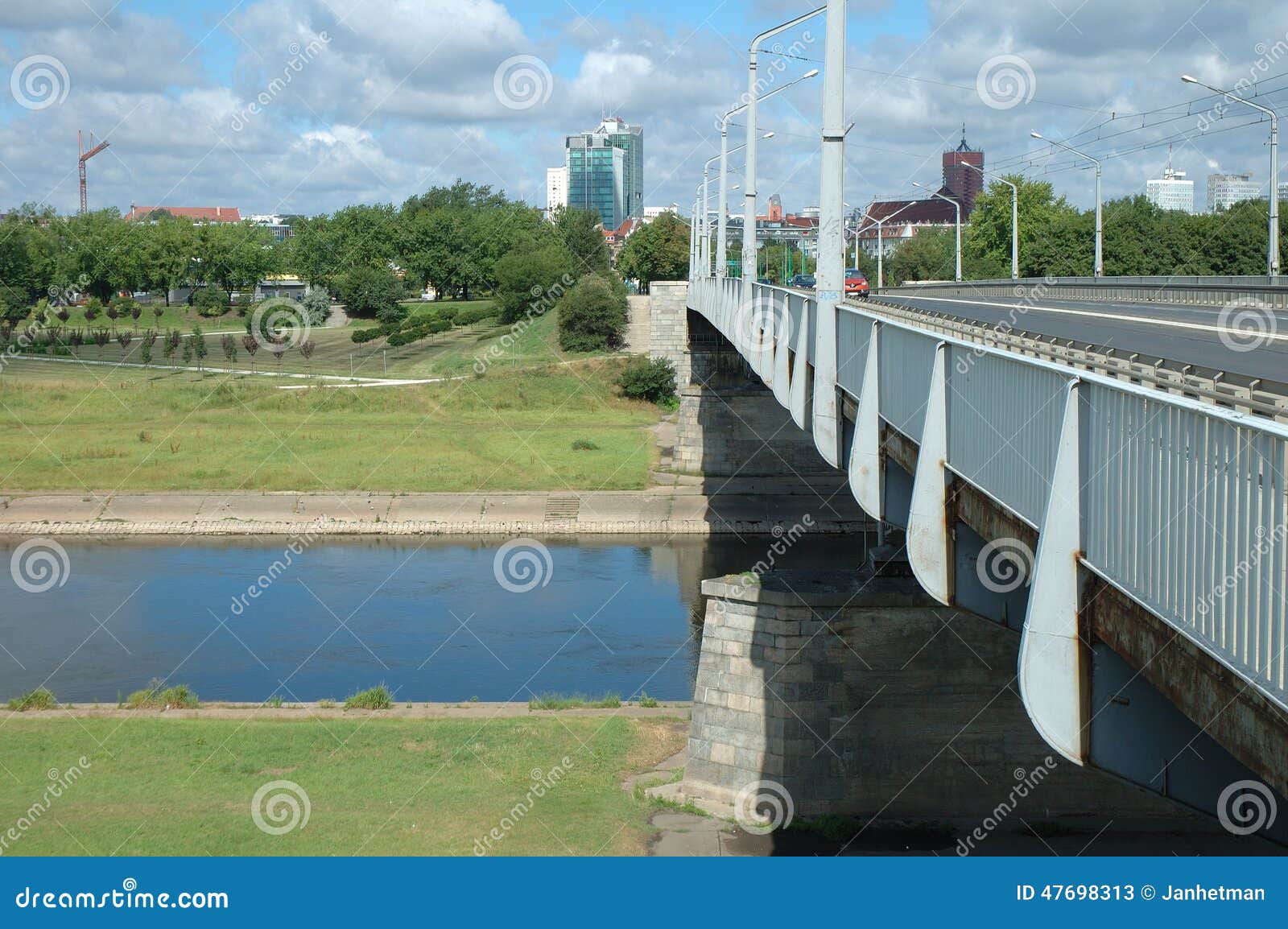 Bridge on Warta River in Poznan, Poland Stock Image - Image of river ...