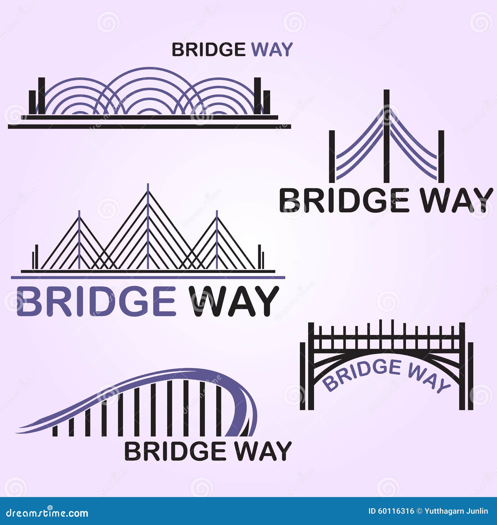 Bridge Way stock vector. Illustration of purple, creative - 60116316