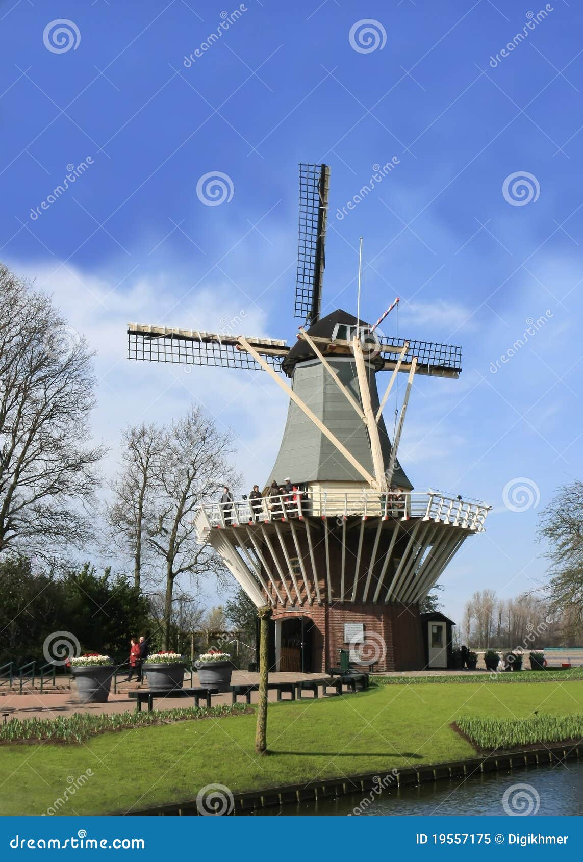 Bridge & Windmill stock image. Image of holland, field - 19557175