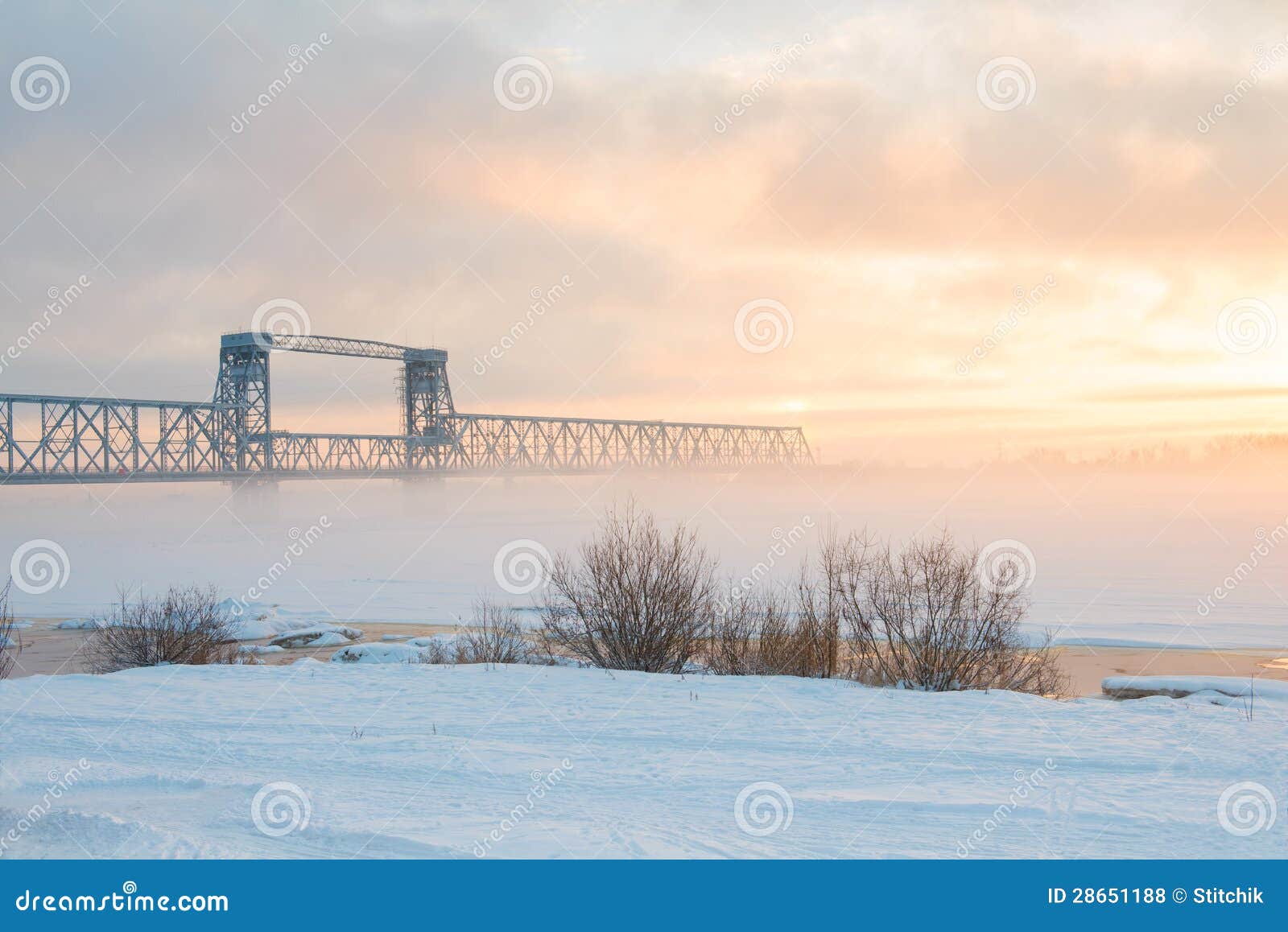 Bridge in winter stock photo. Image of bridge, river - 28651188