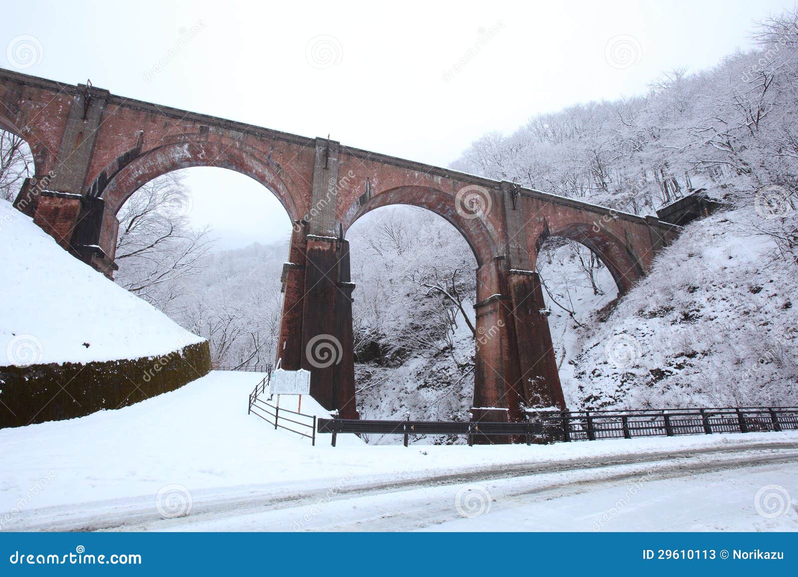 Bridge in winter snow stock image. Image of asia, brick - 29610113