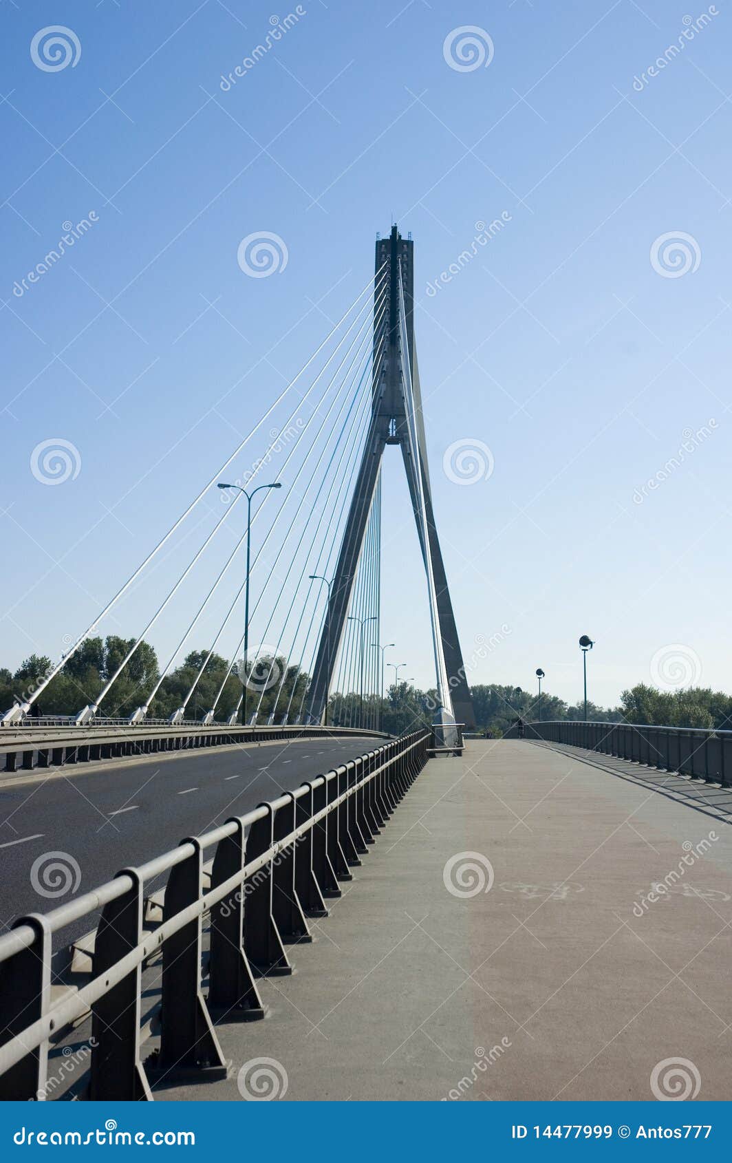 Bridge on Wisla in Warsaw stock image. Image of sign - 14477999