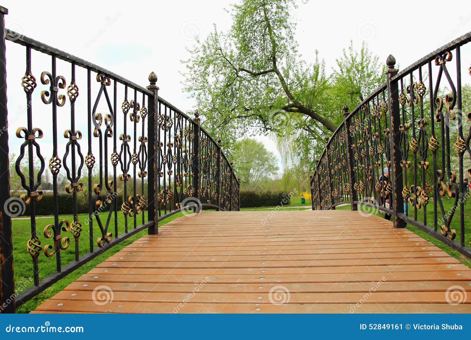 Bridge with wrought iron stock image. Image of urban - 52849161