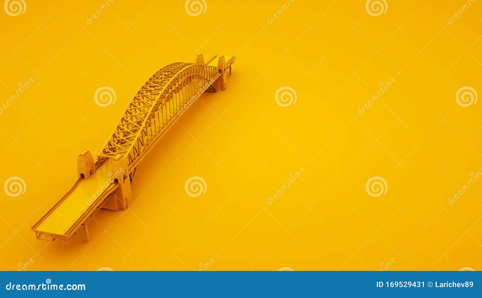 Bridge on Yellow Background. Minimal Idea Concept, 3d Illustration ...