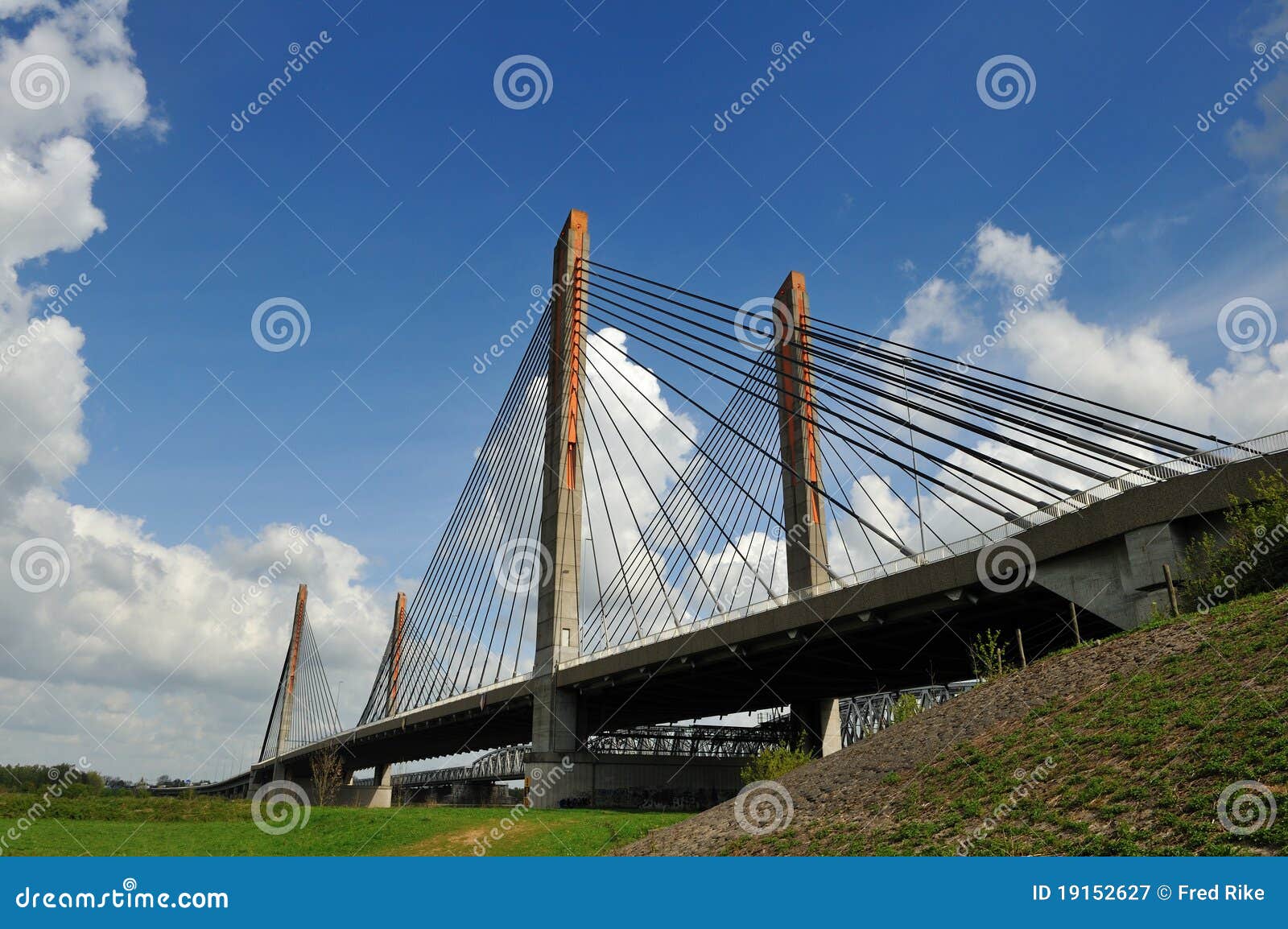 Bridge in Zaltbommel, Netherlands Stock Image - Image of cablestayed ...