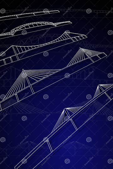 Bridges stock vector. Illustration of beam, blue, abstract - 9263399