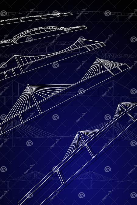 Bridges stock vector. Illustration of beam, blue, abstract - 9263399