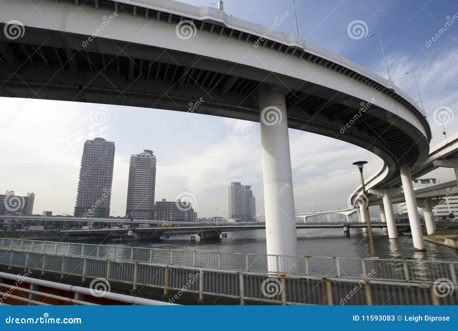 Bridges leading to a city stock image. Image of skyscraper - 11593083