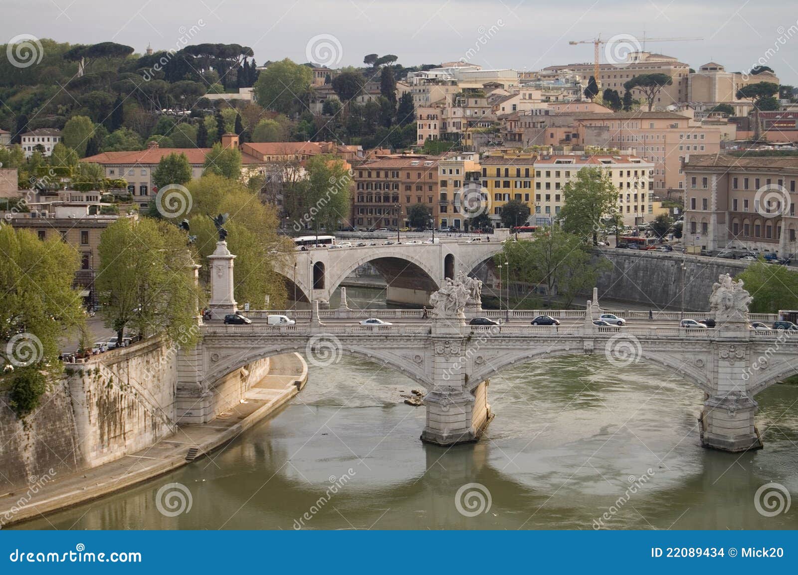 Bridges Over the River Tiber Stock Photo - Image of ruins, bridges ...