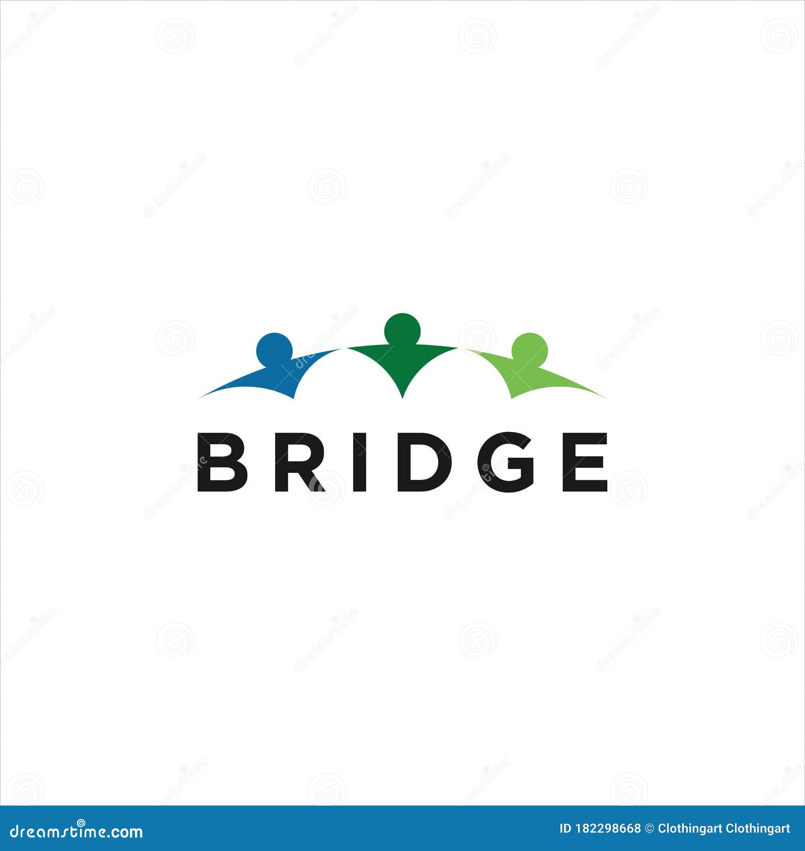 Bridges and People Vector Logo Graphic Modern Abstract Stock Vector ...