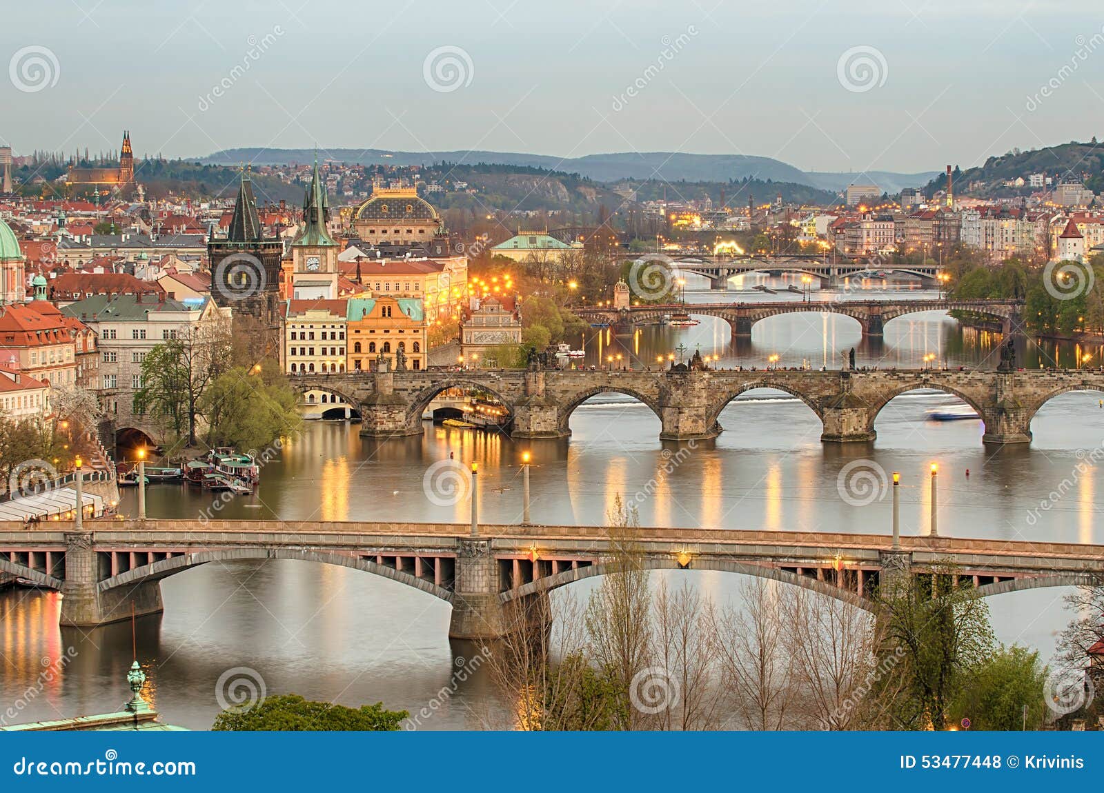 Bridges of Prague stock photo. Image of heritage, junction - 53477448