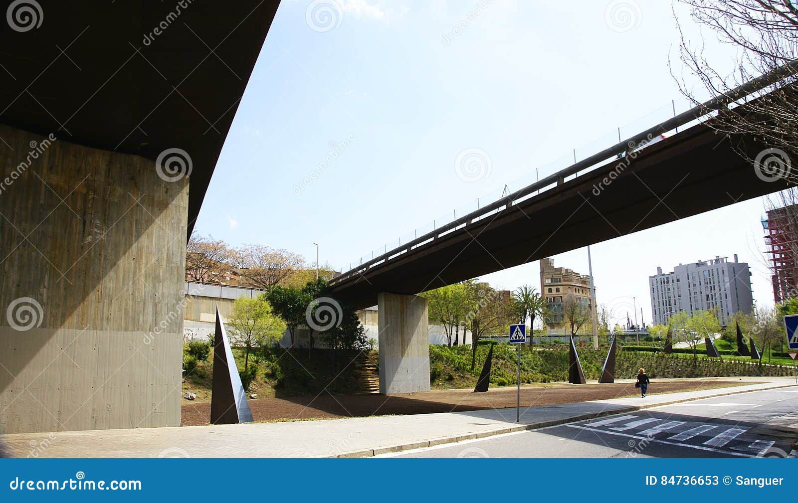 Bridges and Pyramidal Structures on a Road Editorial Stock Photo ...