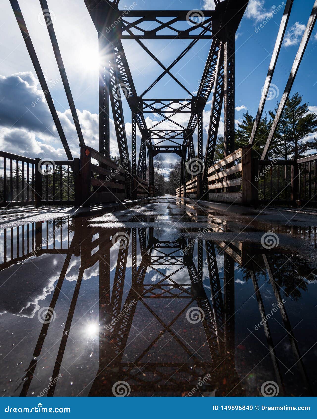 Bridges reflection stock image. Image of summer, sunny - 149896849