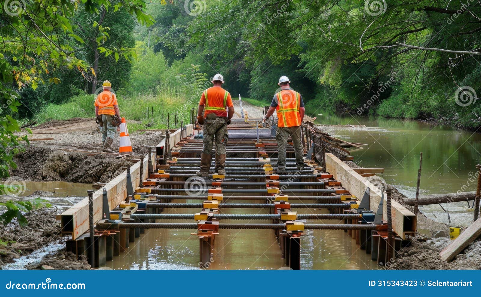 Bridging Gaps with Labor and Dedication Stock Illustration ...