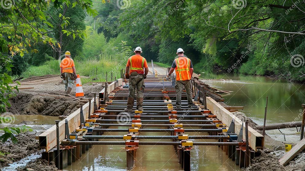 Bridging Gaps with Labor and Dedication Stock Illustration ...