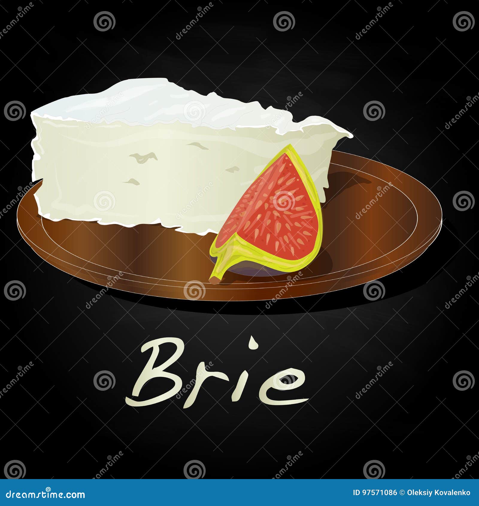 Brie Cheese Vector Isolated Stock Vector - Illustration of french, meal ...