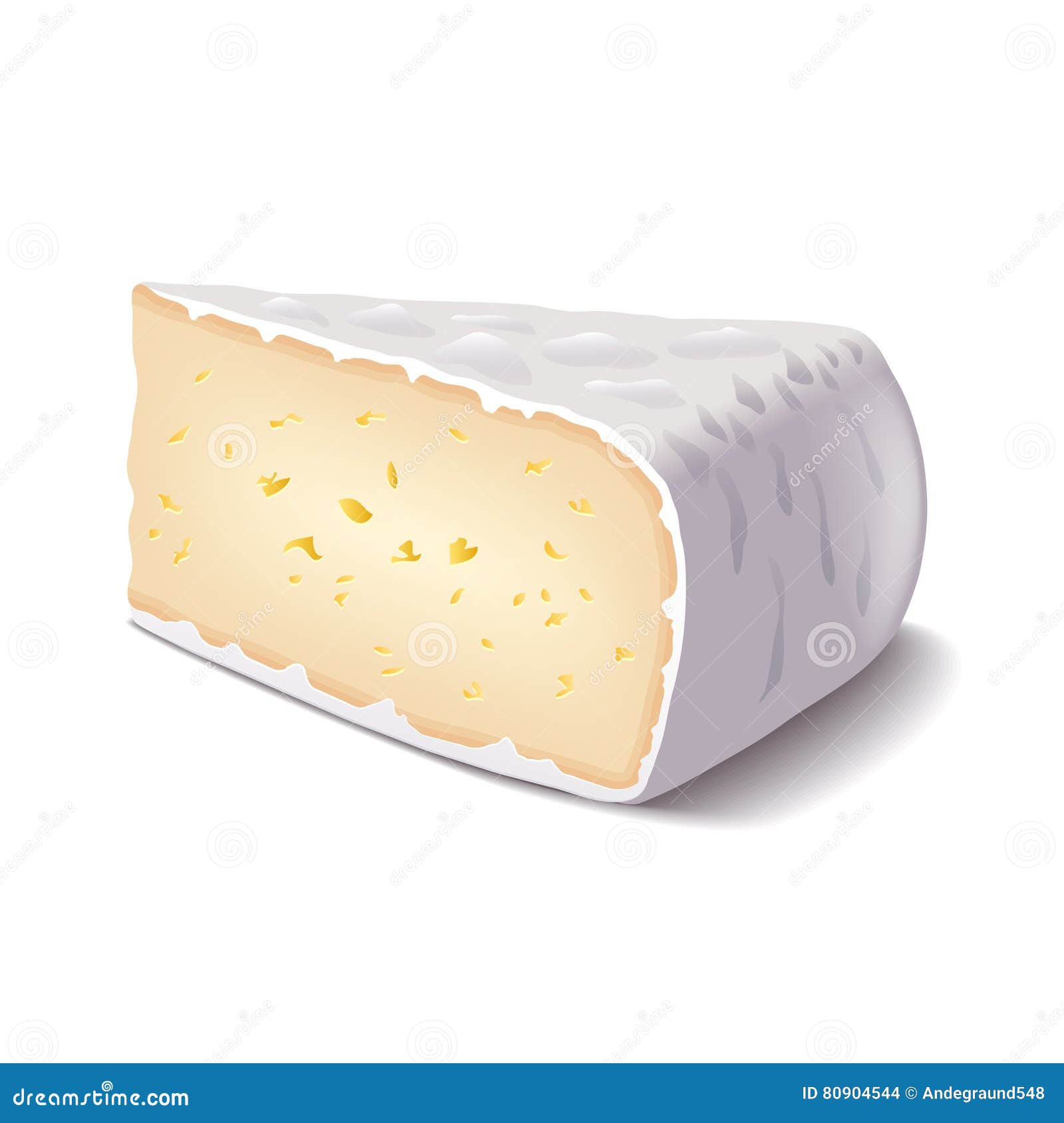 Brie Cheese Isolated on White Vector Stock Vector - Illustration of ...