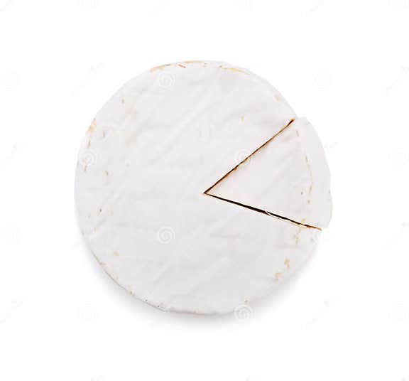 Brie Cheese Set with a Triangular Section Cut Out Stock Image - Image ...