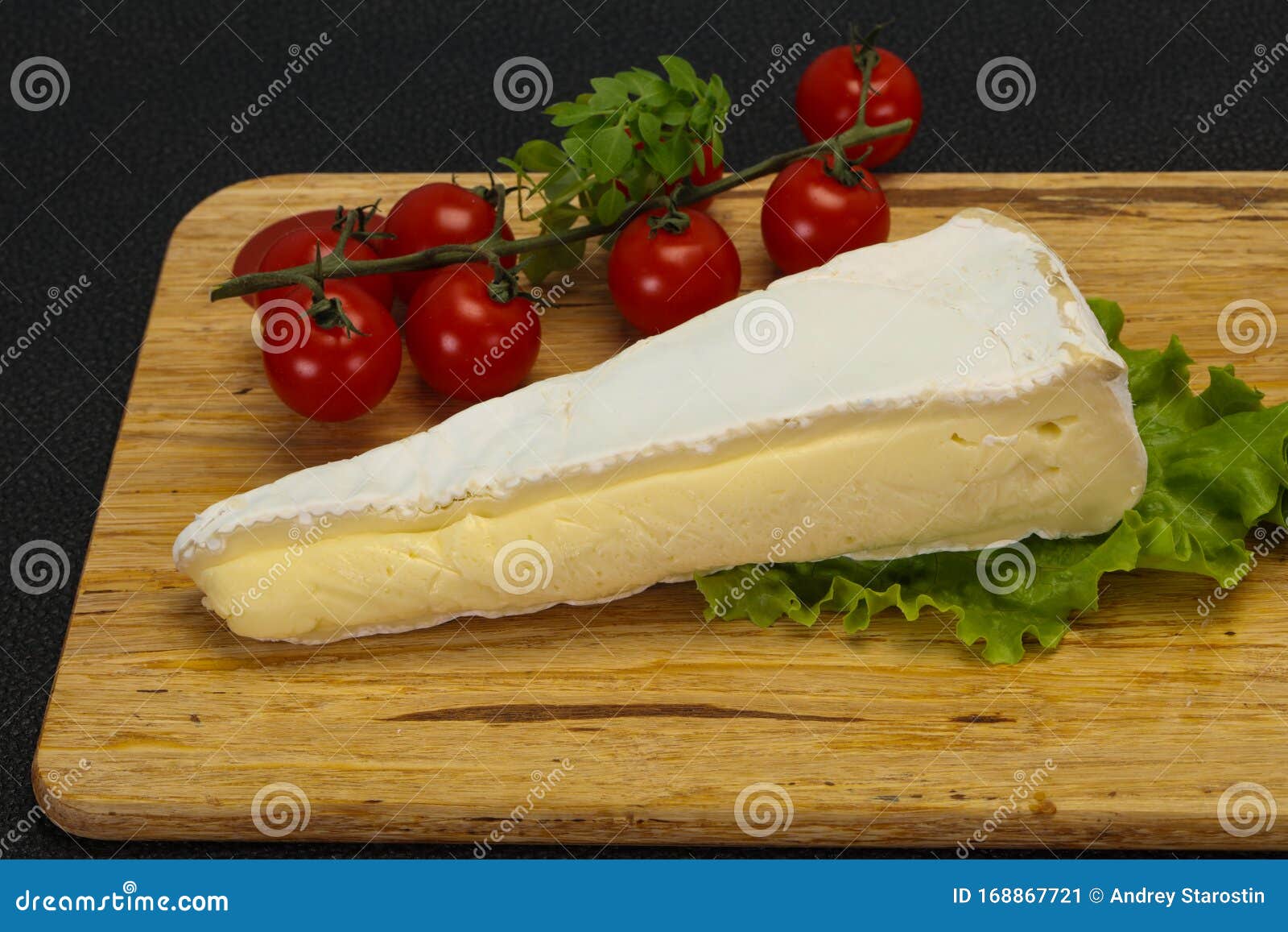 Brie Cheese Triangle Served Salad Stock Image - Image of slice, board ...