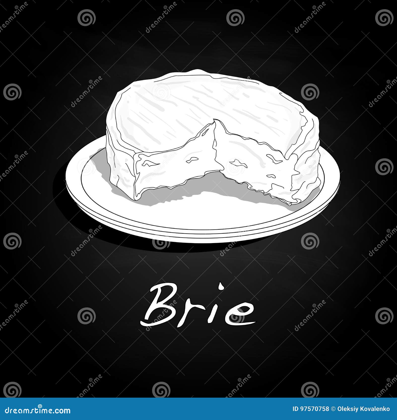 Brie Cheese Vector Isolated Stock Vector - Illustration of dinner ...