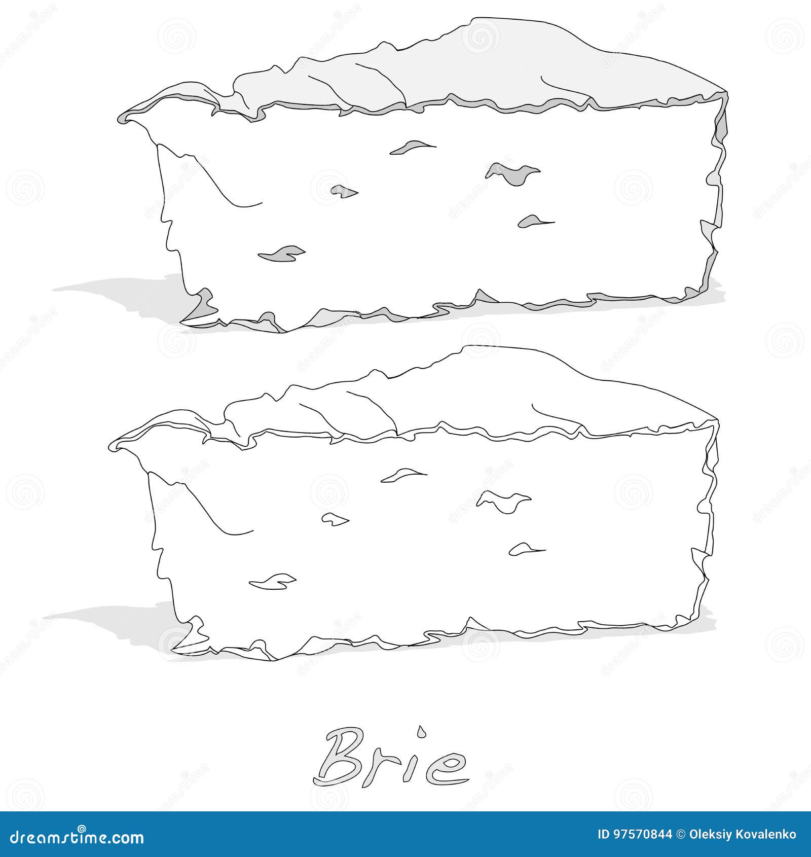 Brie Cheese Vector Isolated Stock Vector - Illustration of delicious ...