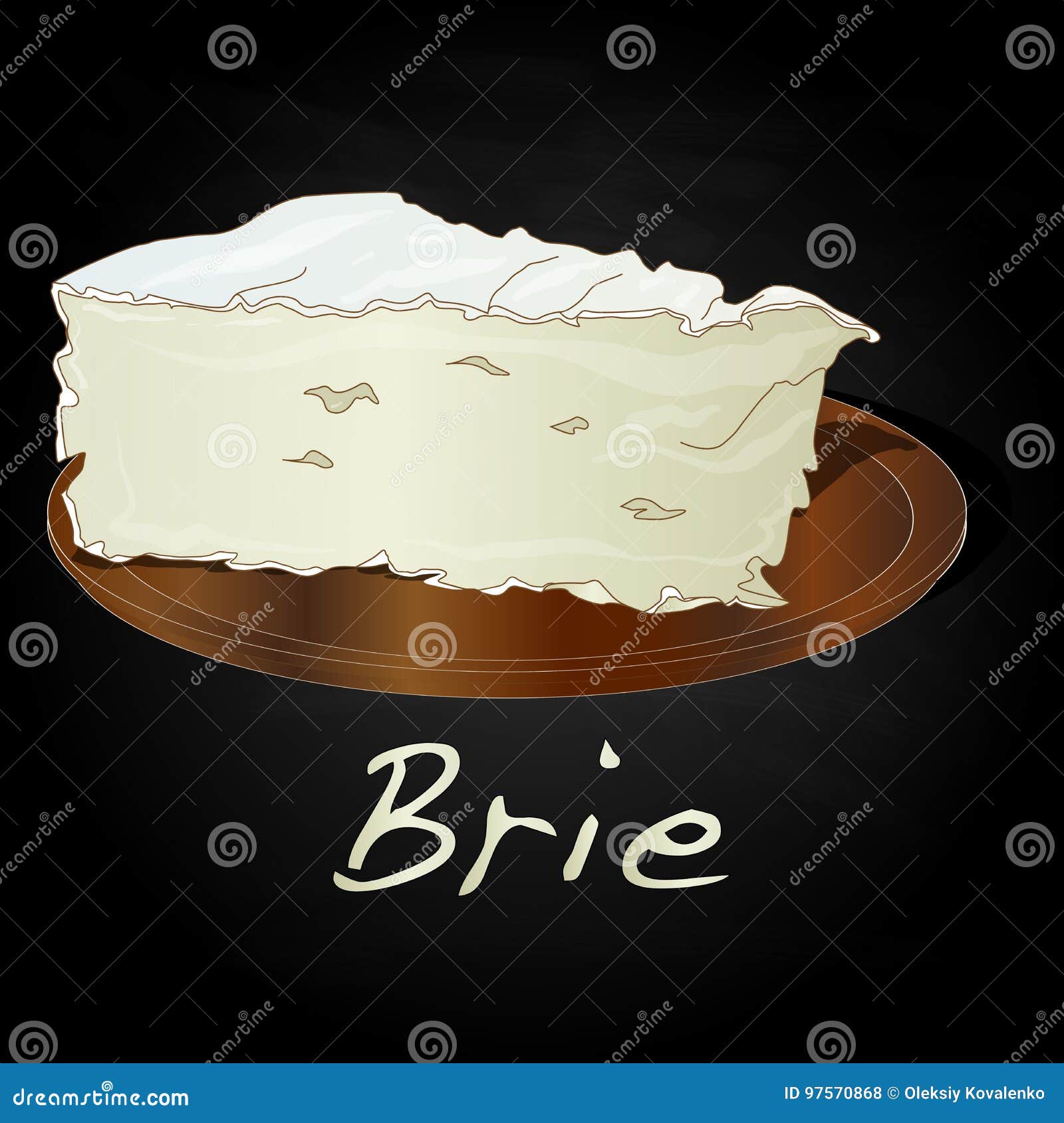 Brie Cheese Vector Isolated Stock Vector - Illustration of cuisine ...