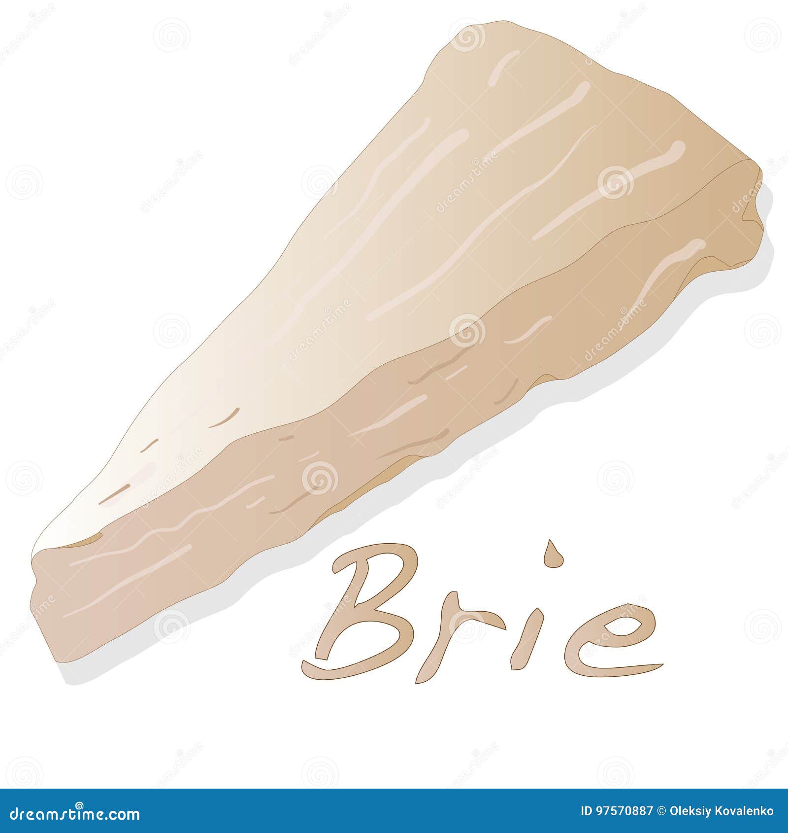 Brie Cheese Vector Isolated Stock Vector - Illustration of snack ...