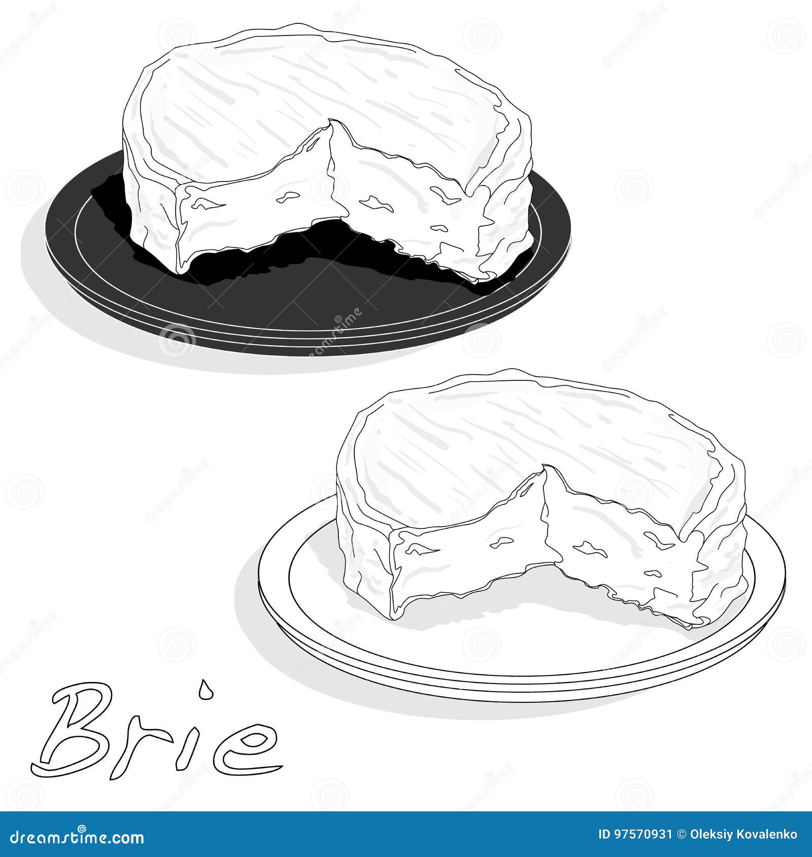 Brie Cheese Vector Isolated Stock Vector - Illustration of meal, tasty ...