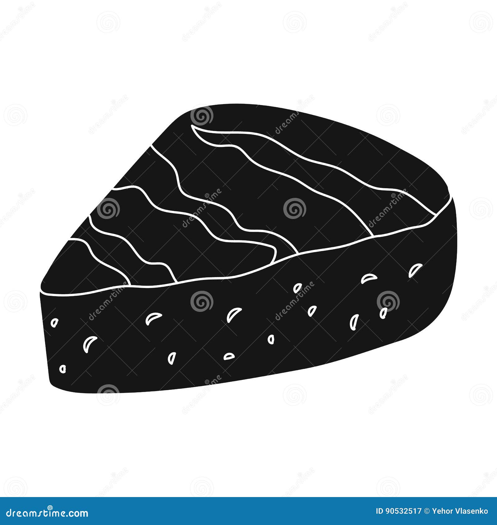 Brie.Different Kinds of Cheese Single Icon in Black Style Vector Symbol ...