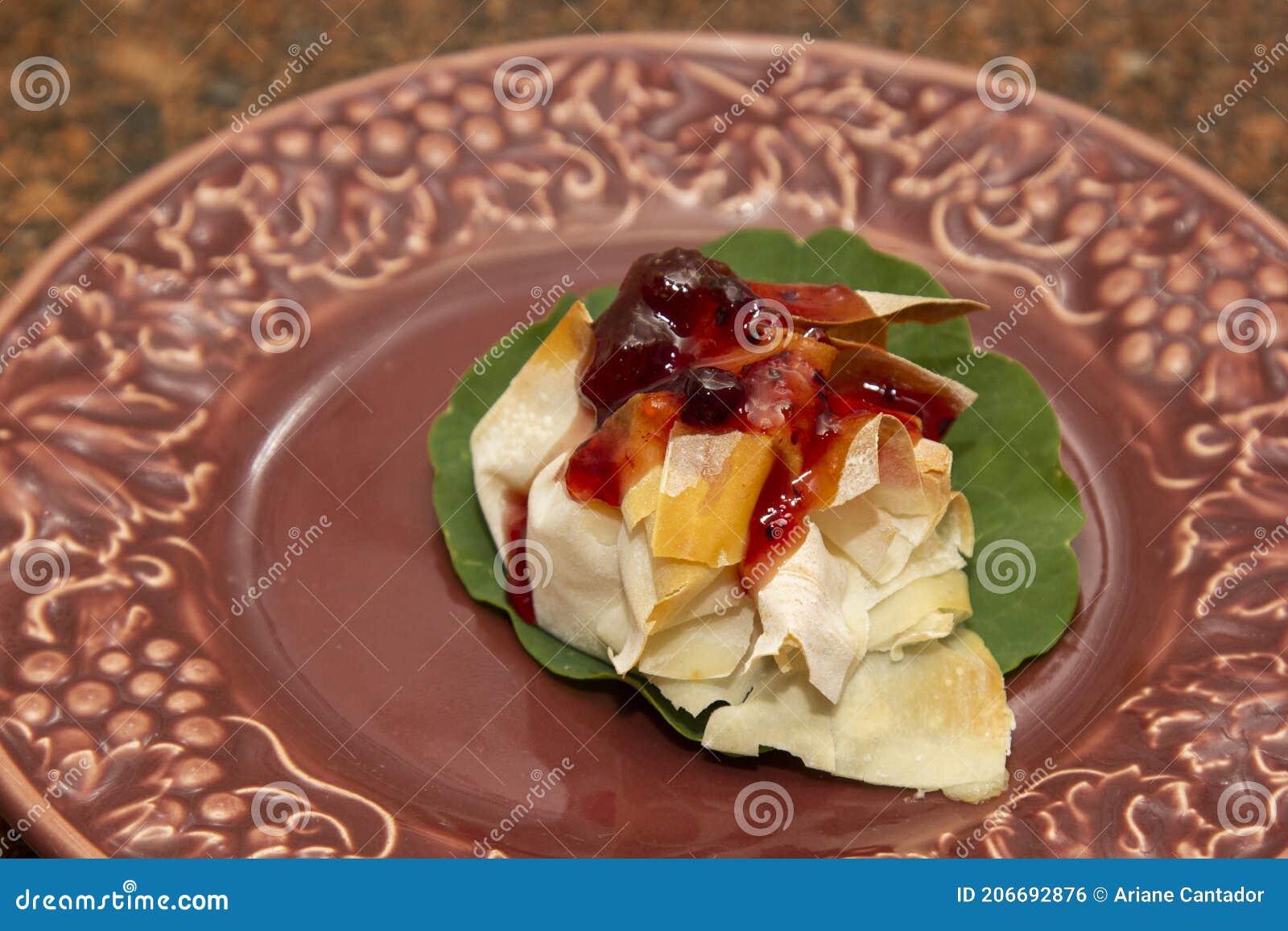 Brie Puff Pastry with Sago Wine Stock Photo - Image of dinner, sago ...