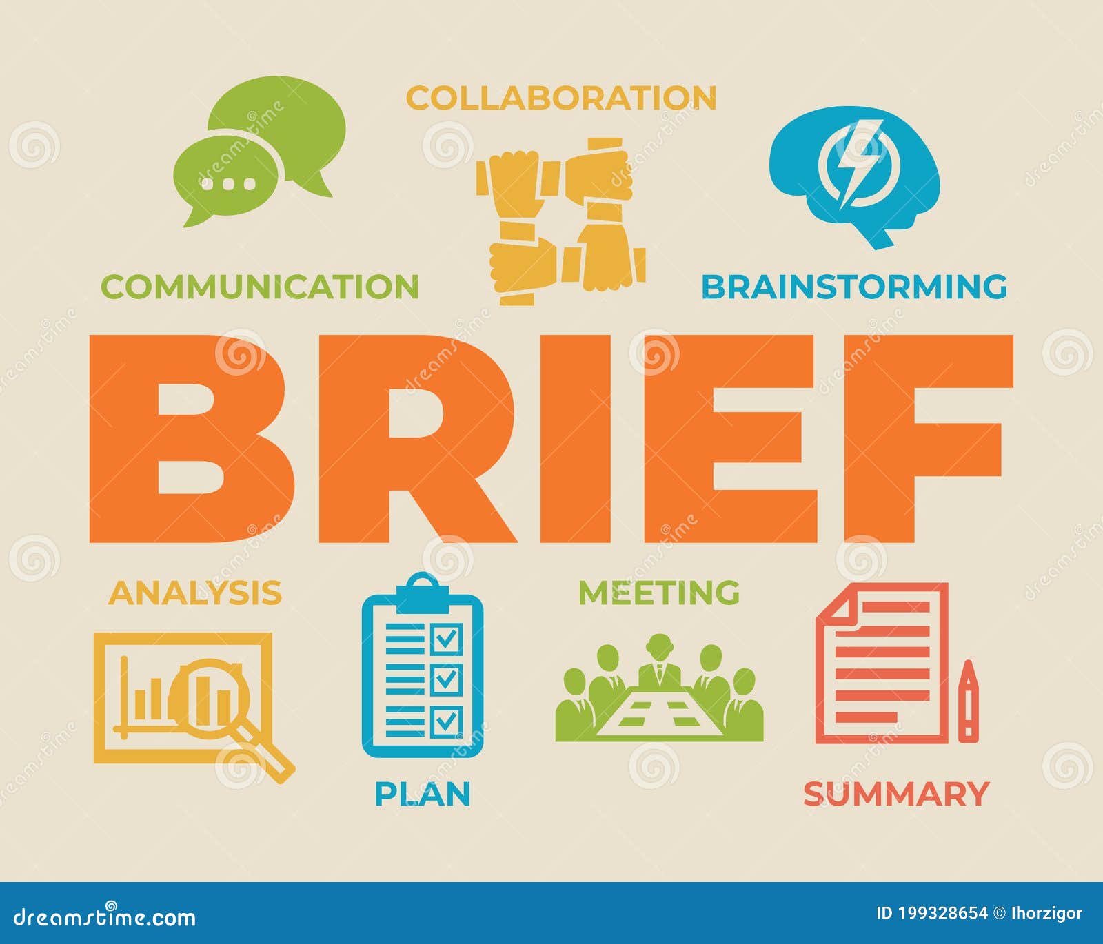 Brief Concept with Icons and Signs Stock Vector - Illustration of ...