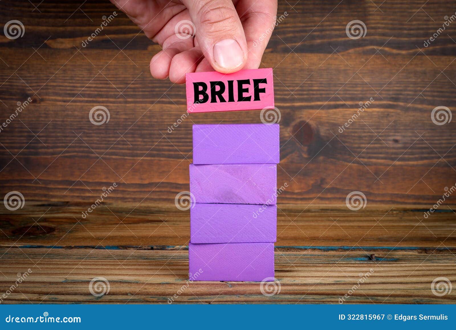 Brief Concept. Purple Wooden Blocks in a Pile on a Wooden Texture ...