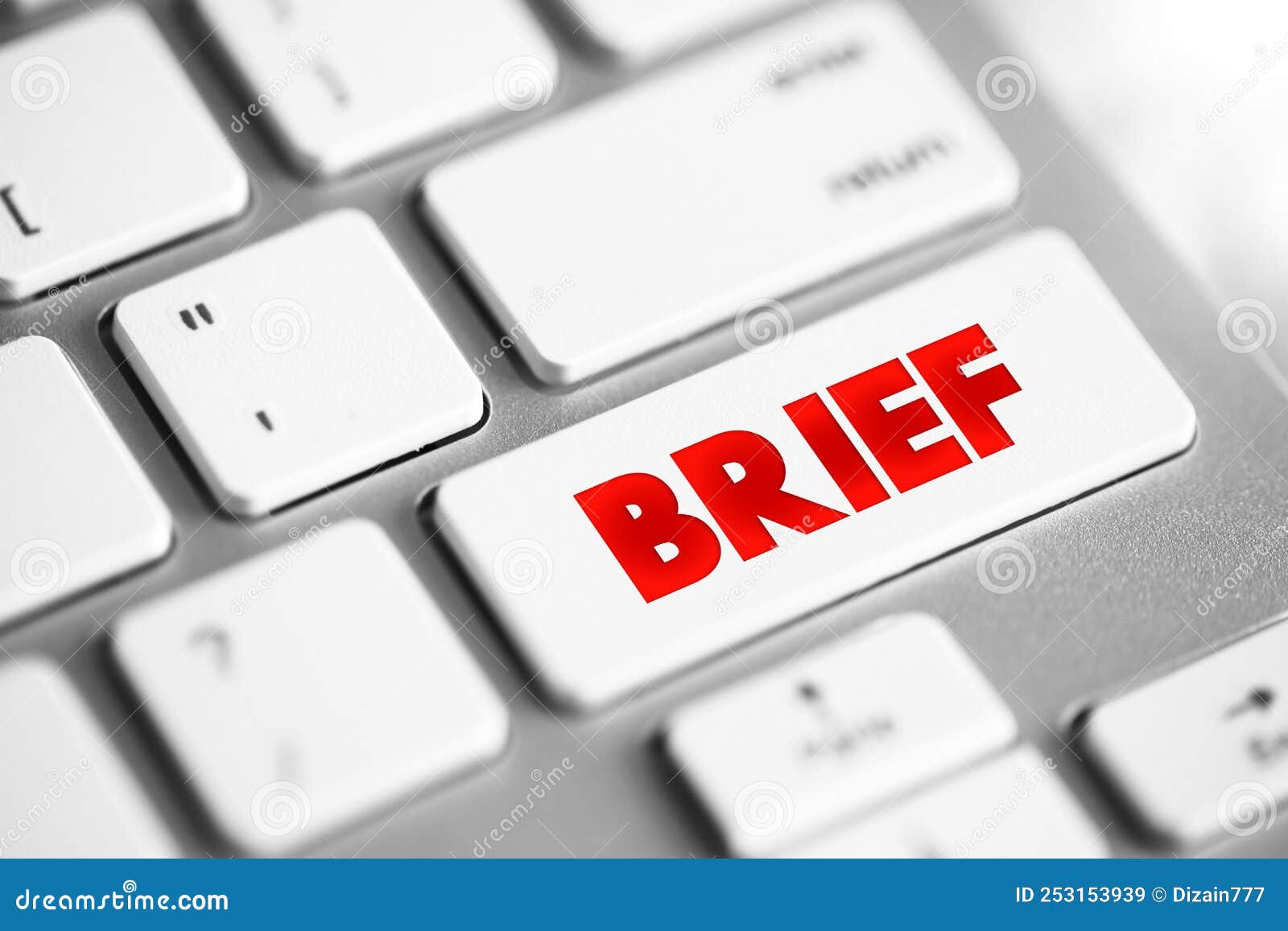 Brief Text Button on Keyboard, Concept Background Stock Image - Image ...