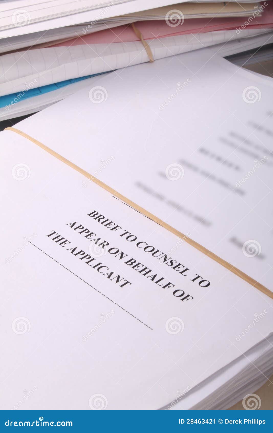 Brief To Counsel Court Bundle Stock Image - Image of bundle, bound ...