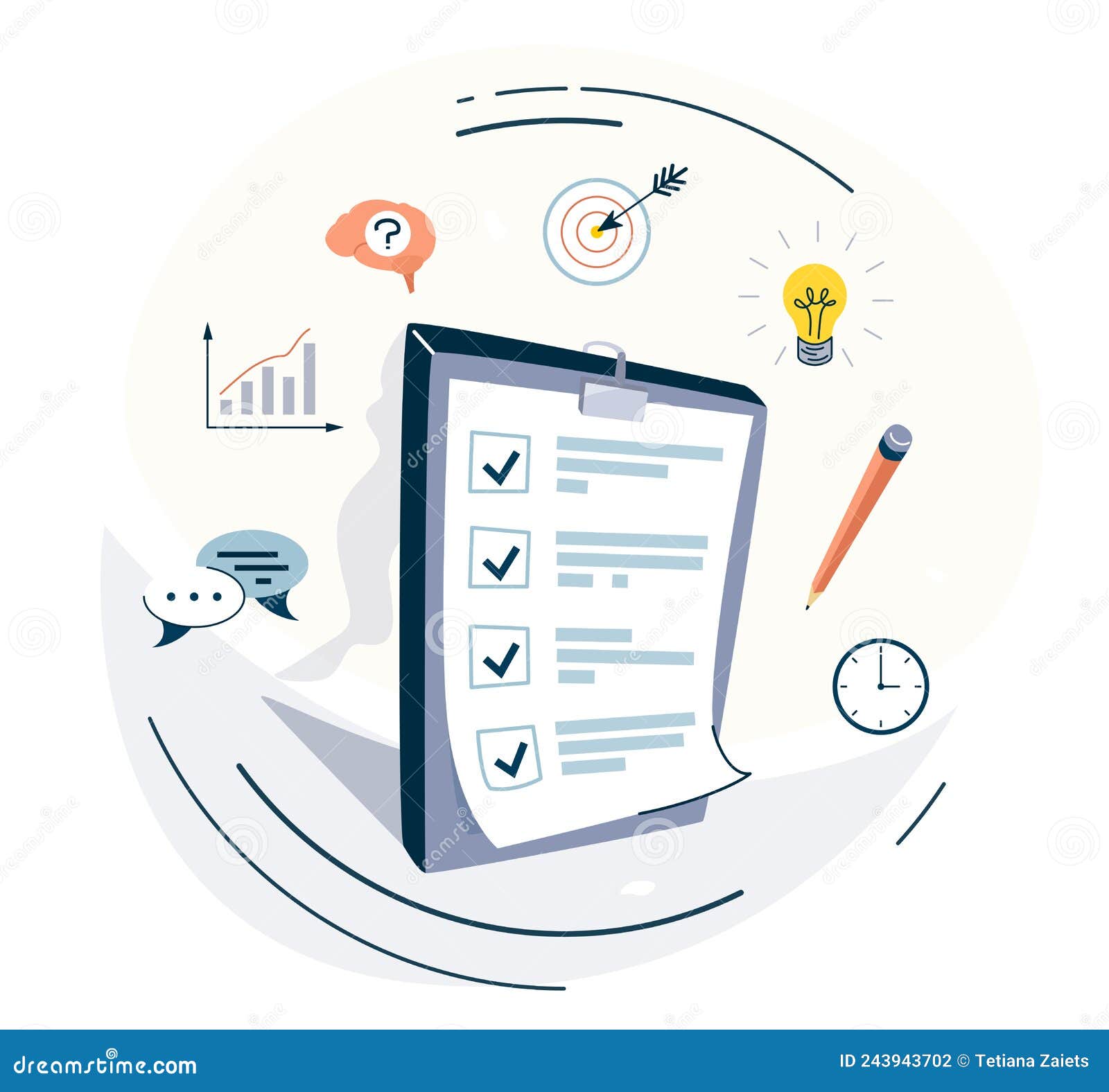 Brief Vector Background. Summary Report Document Illustration in Flat ...