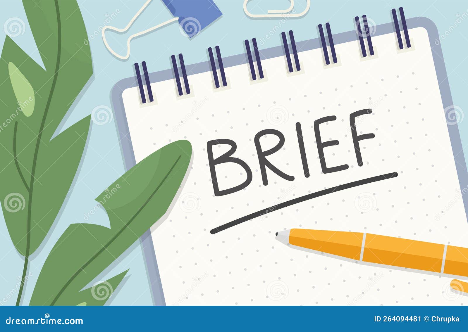 Brief Written in a Spiral Notebook Stock Vector - Illustration of rate ...