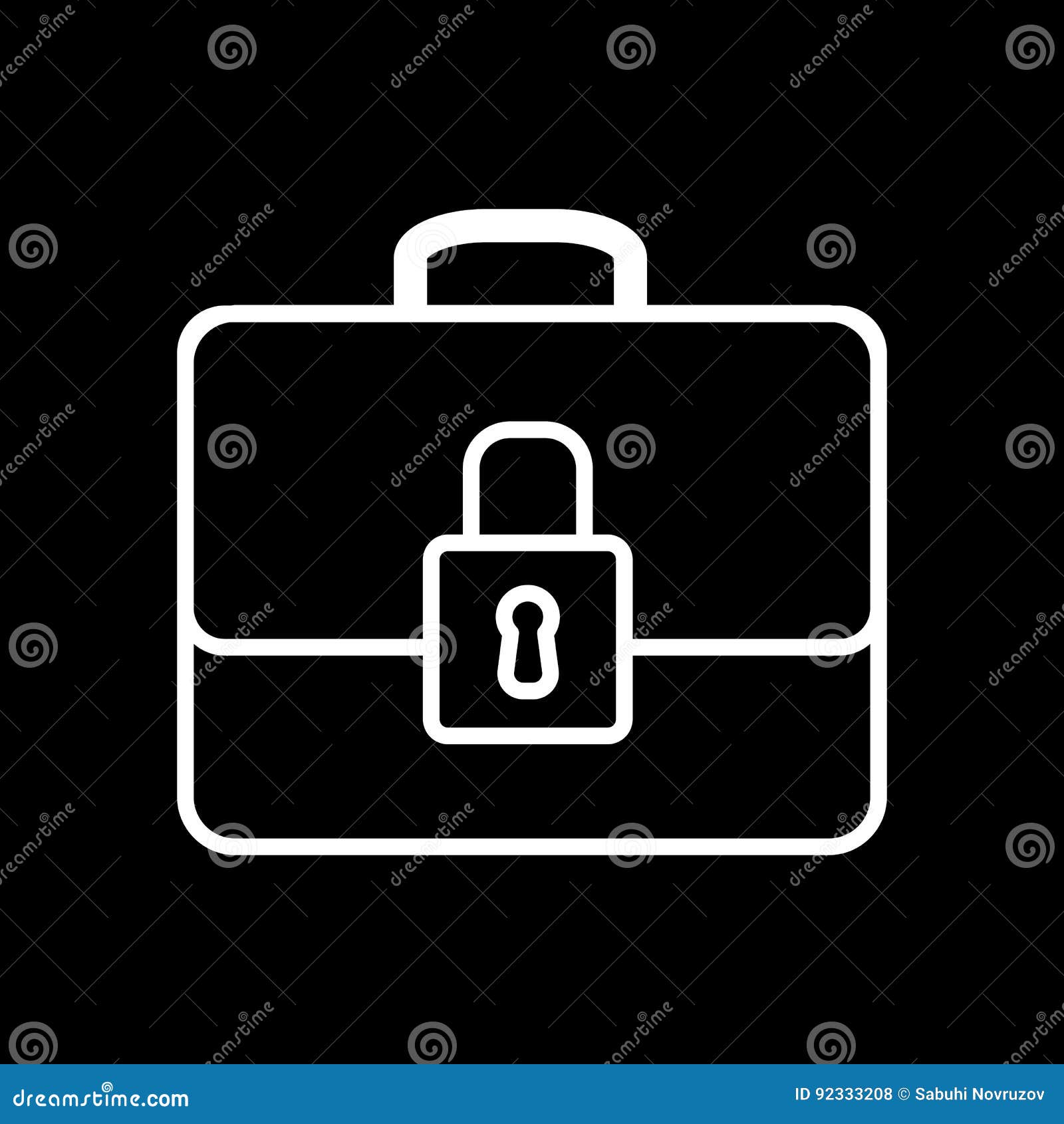 Briefcase Black and White Icon. Vector Illustration Stock Vector ...