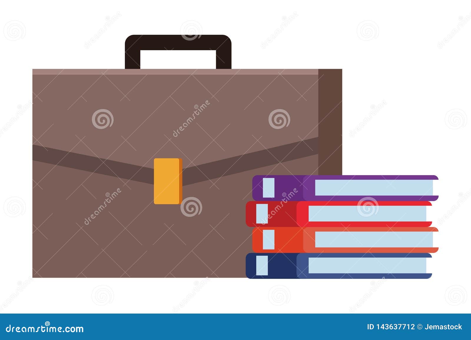Briefcase and books icon stock vector. Illustration of travel - 143637712