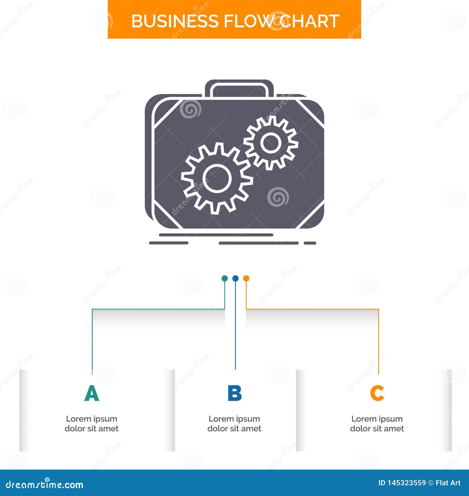 Briefcase, Case, Production, Progress, Work Business Flow Chart Design ...
