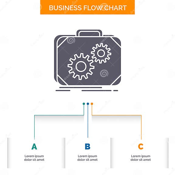 Briefcase, Case, Production, Progress, Work Business Flow Chart Design ...
