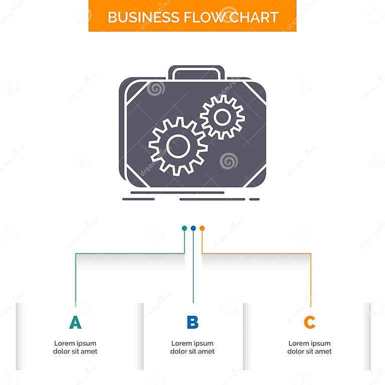 Briefcase, Case, Production, Progress, Work Business Flow Chart Design ...