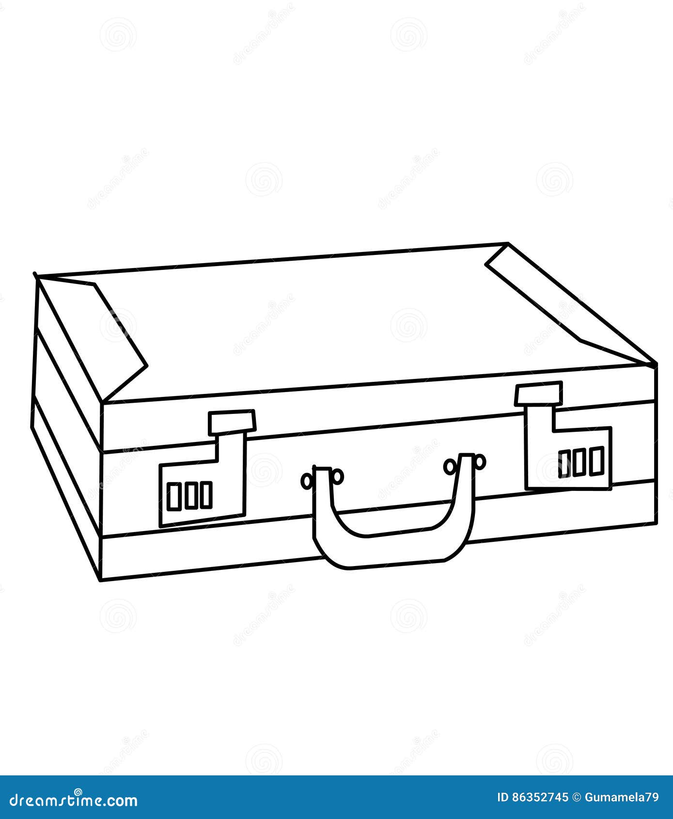 Briefcase coloring page stock illustration. Illustration of equipment ...