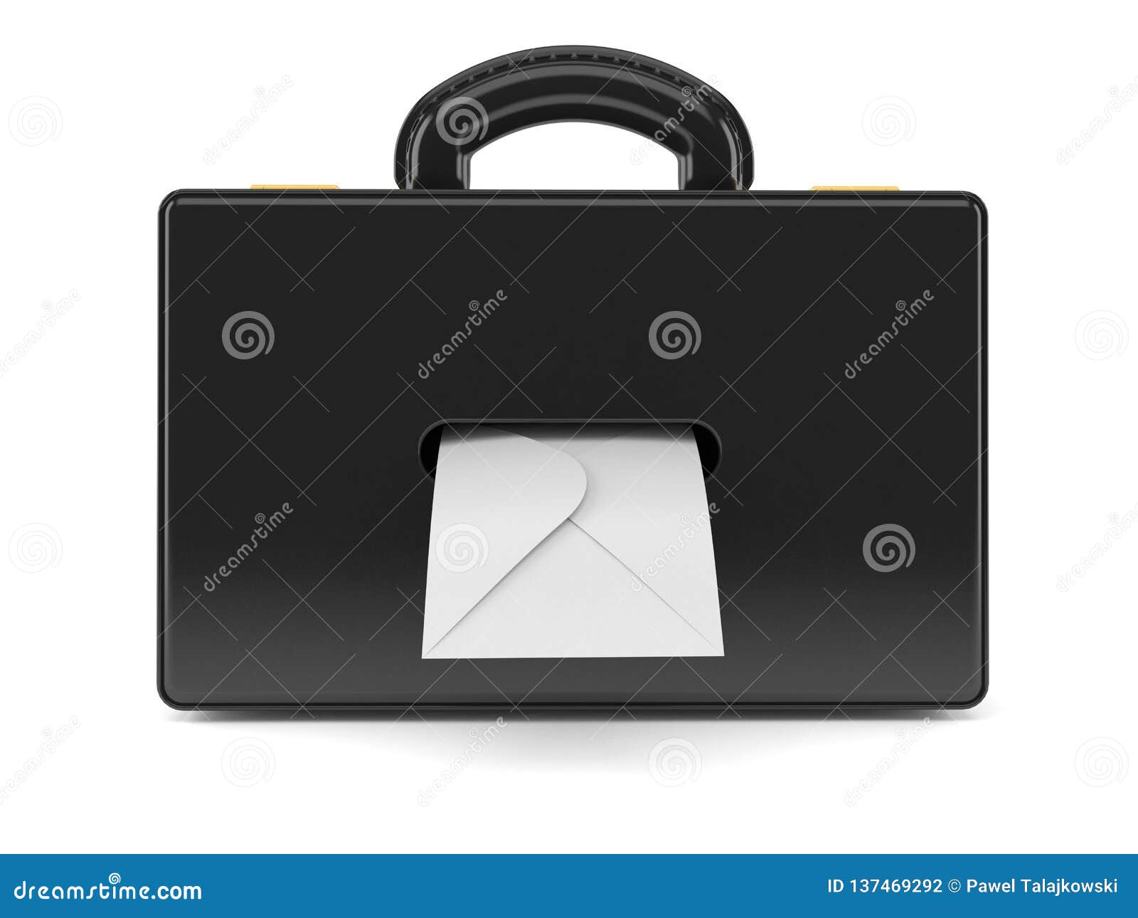 Briefcase with envelope stock illustration. Illustration of business ...