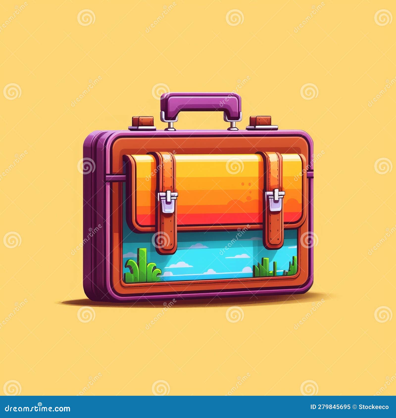 Pixel Art Briefcase With Vibrant Colors By Pixelplantmaster Stock ...