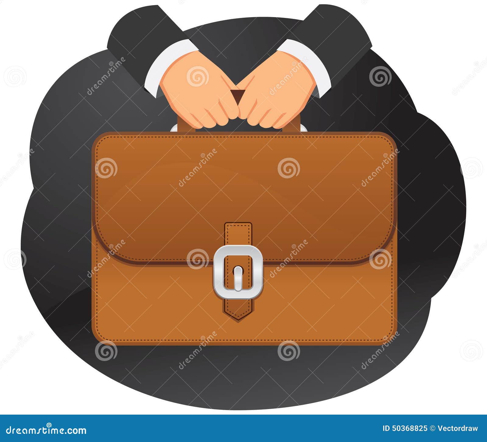 Briefcase in hands stock vector. Illustration of executive - 50368825