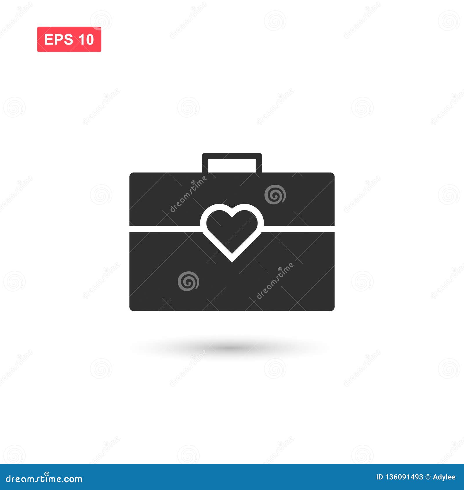 Briefcase Heart Vector Icon Design Isolated 2 Stock Vector ...